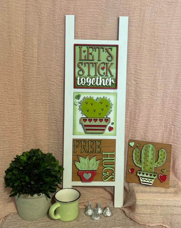 Interchangeable Leaning Ladder- Cactus Love – CaliRae's